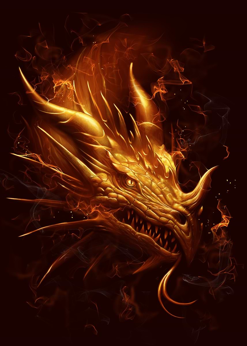 'Dragon Legend Fire' Poster, picture, metal print, paint by Bailey ...