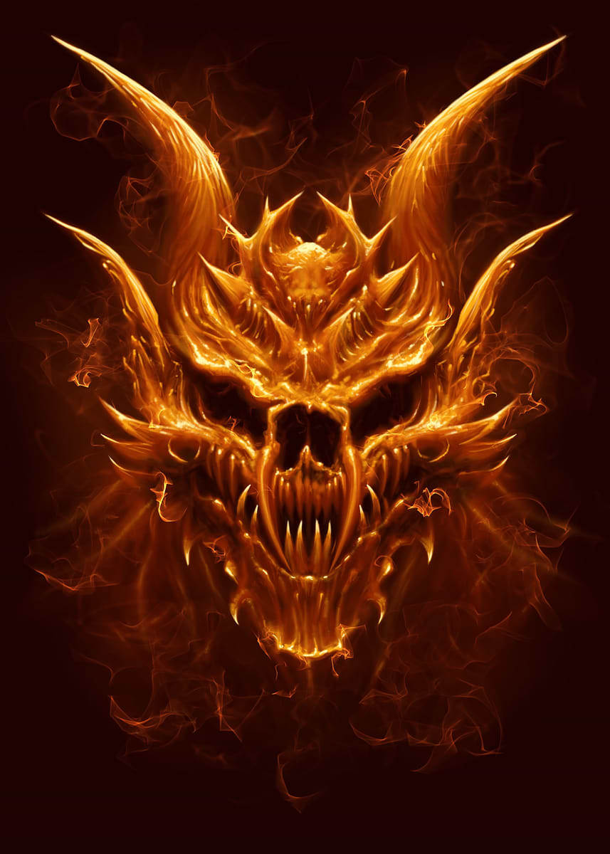 'Demon Fire' Poster, picture, metal print, paint by Bailey DHeath ...