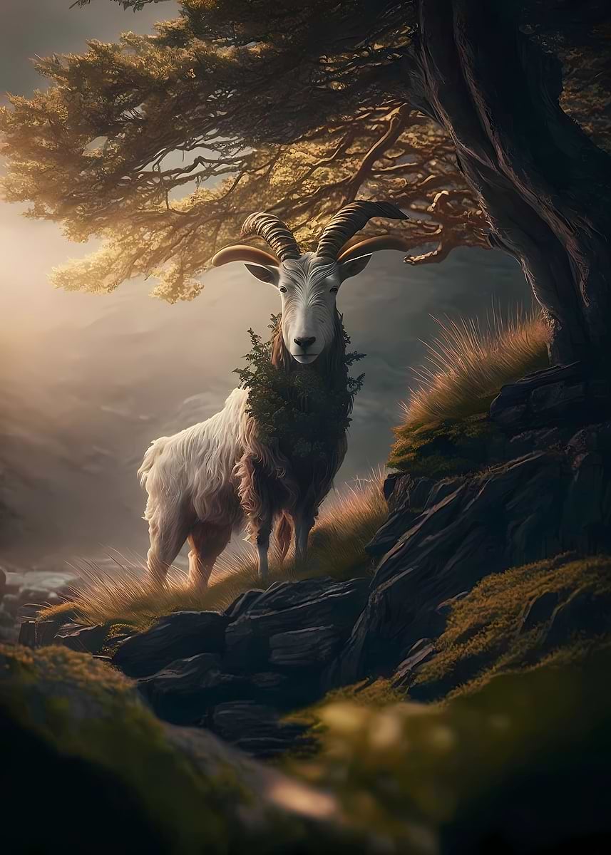 'Goat' Poster, picture, metal print, paint by Antonette Studio | Displate