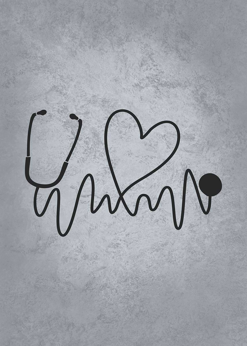 'Heartbeat Stethoscope ' Poster, picture, metal print, paint by ...