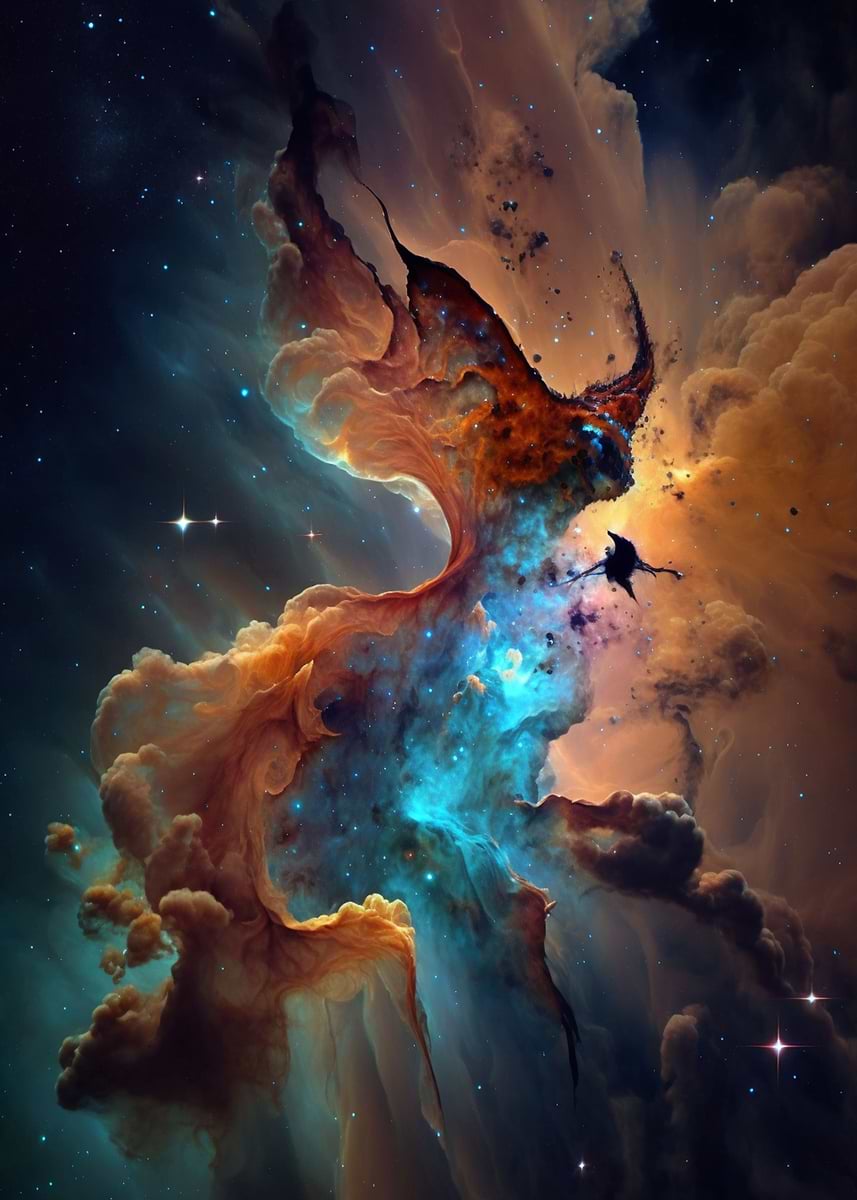 'Abstract Space Nebula ' Poster, picture, metal print, paint by taps ...
