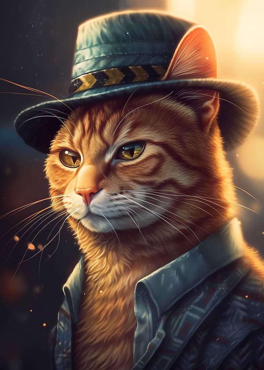 'Gangster Ginger Cat' Poster, picture, metal print, paint by Art ...