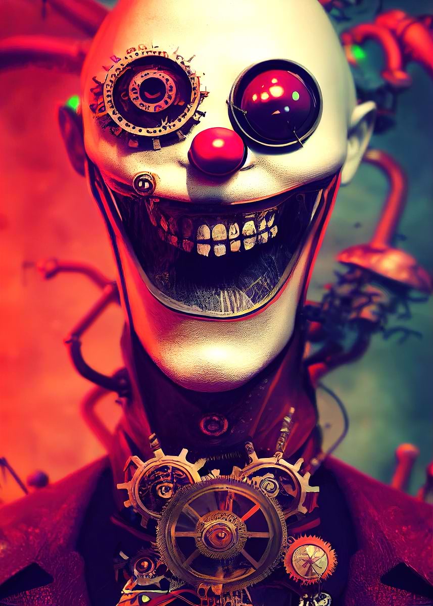 '59 Steampunk Devil Clown' Poster, picture, metal print, paint by Ralph ...