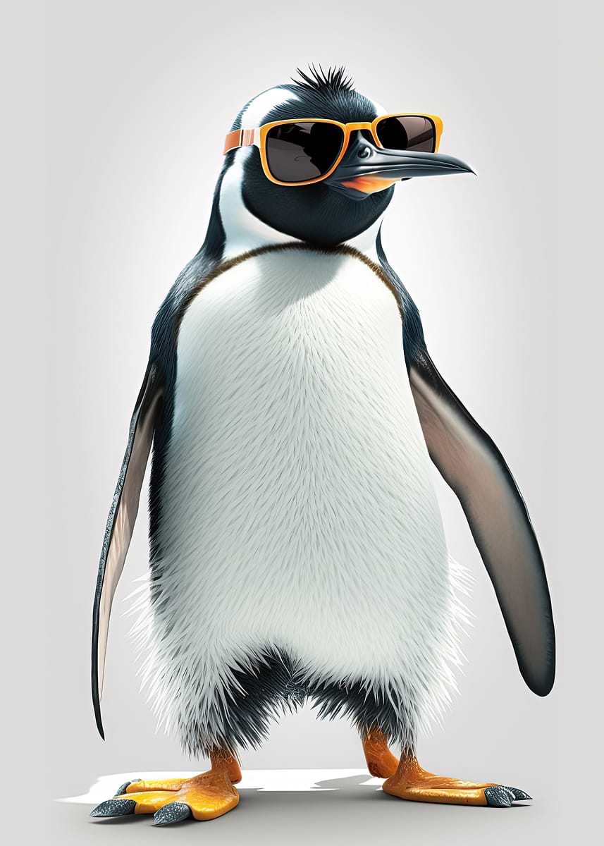 'Cool Penguin' Poster, picture, metal print, paint by Zake Yonkou ...