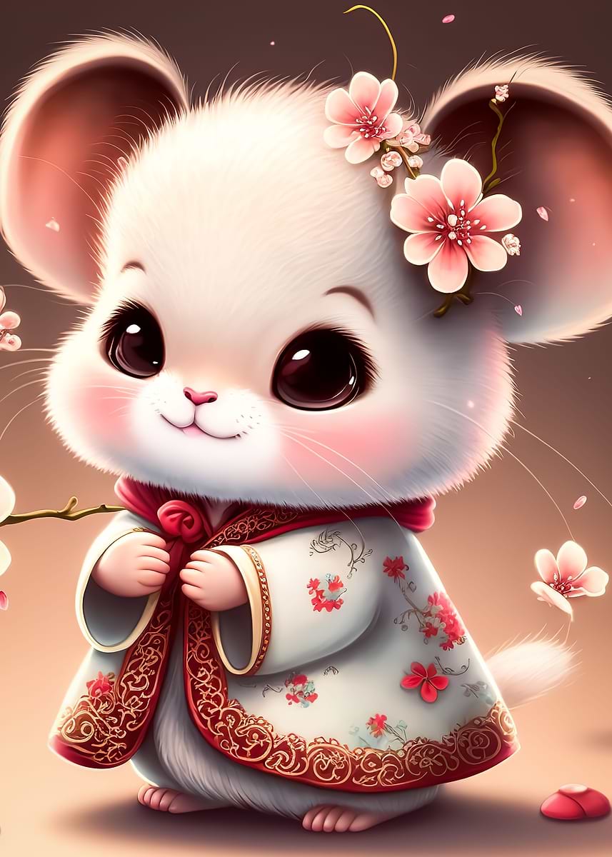 'cute mouse chibi' Poster, picture, metal print, paint by Jordan ...