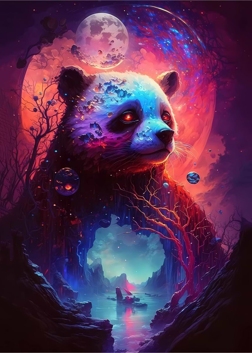'Panda Wonder' Poster, picture, metal print, paint by Gusikowski Decor ...