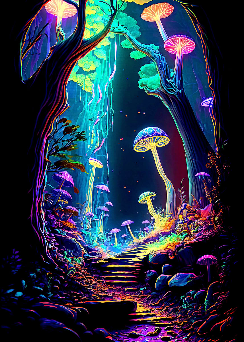 'Colorful Forest' Poster, picture, metal print, paint by acker fine ...