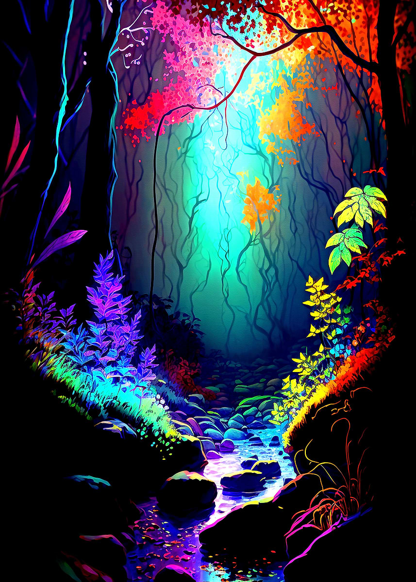 'Colorful Forest' Poster, picture, metal print, paint by acker fine ...