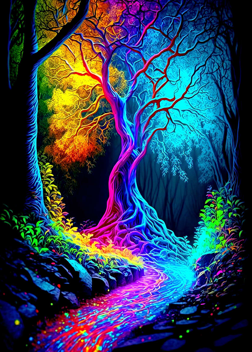 'Colorful Forest' Poster, picture, metal print, paint by acker fine ...