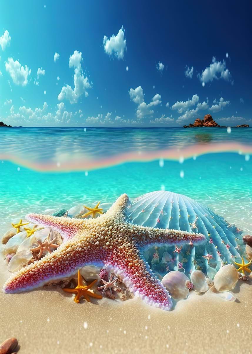 'beautiful beach' Poster, picture, metal print, paint by King Kean ...