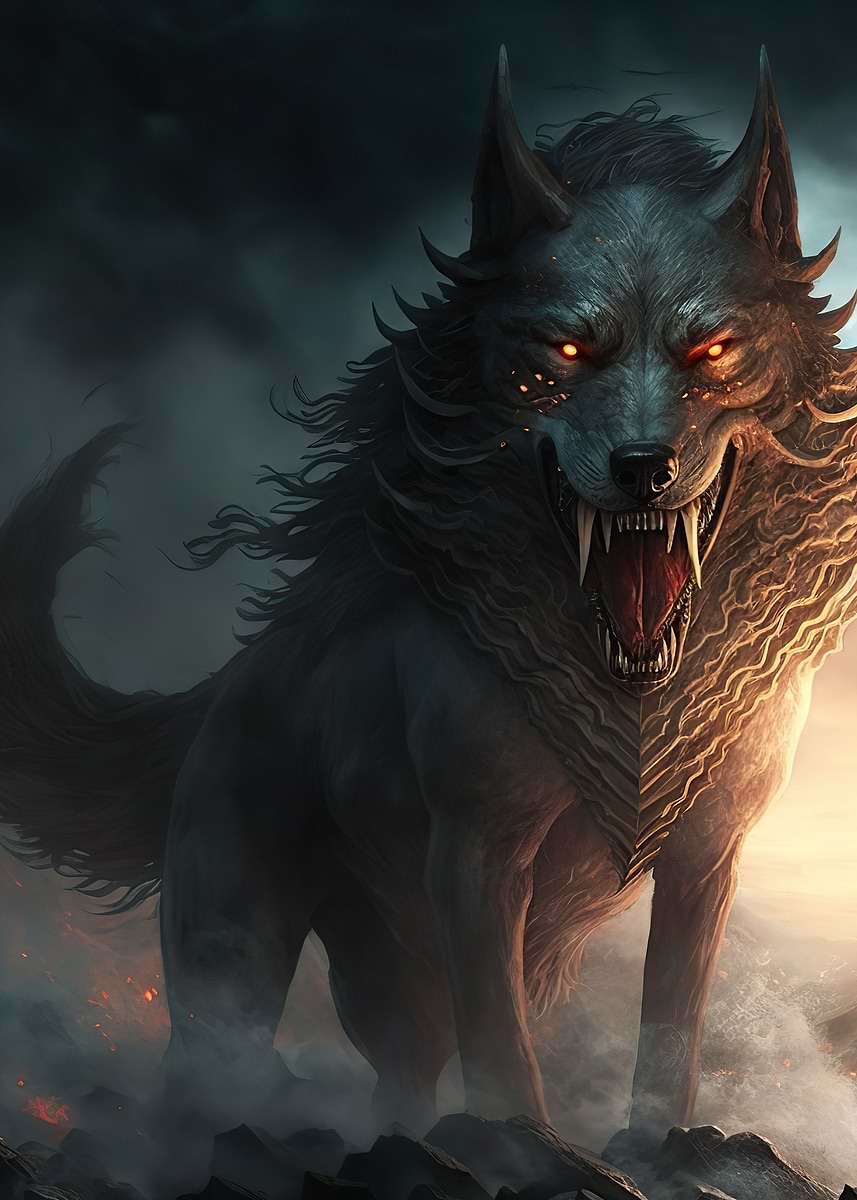 'Fenrir the Norse Wolf' Poster, picture, metal print, paint by Aron ...