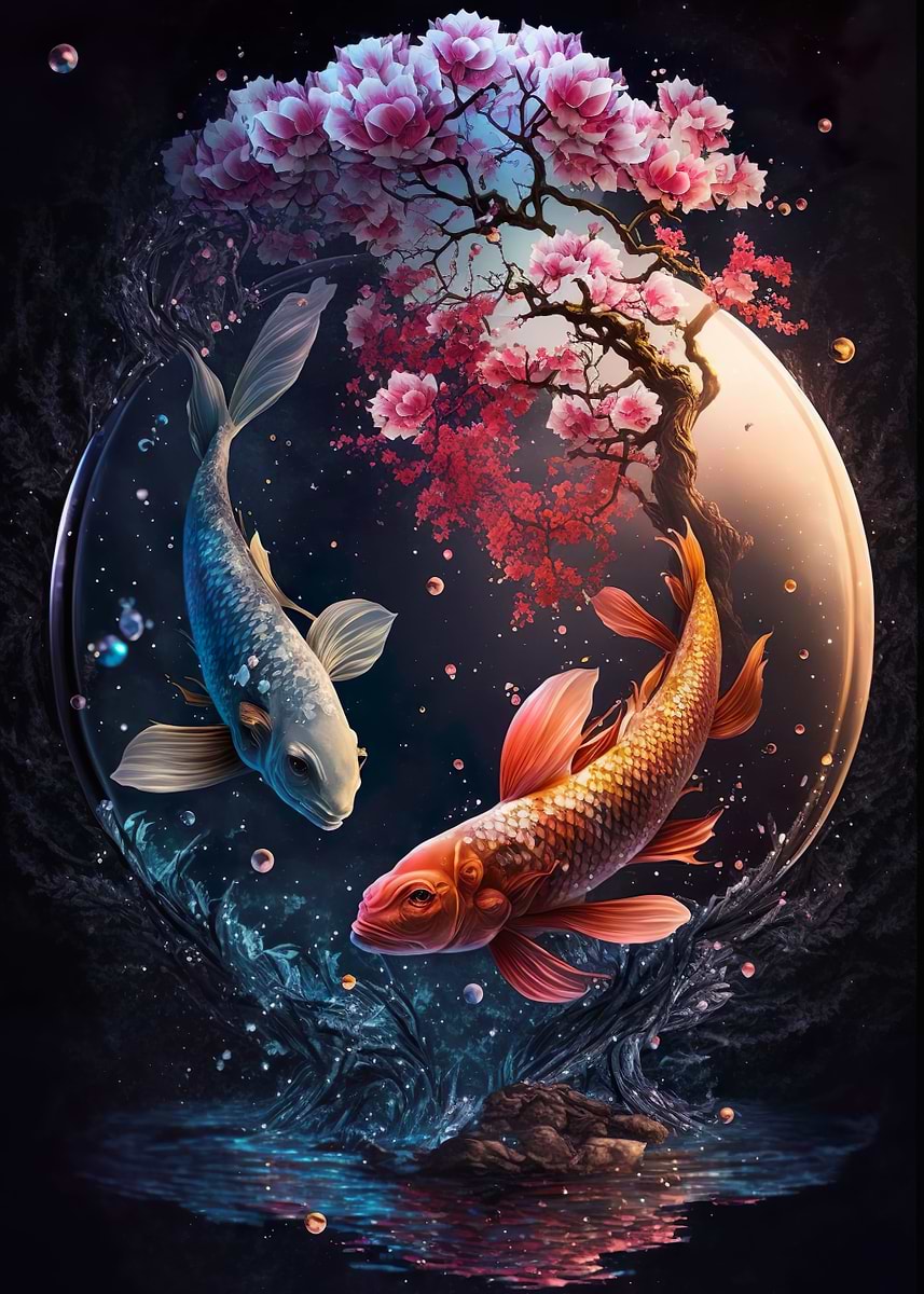 ' A Yin and Yang Journey V2' Poster, picture, metal print, paint by ...