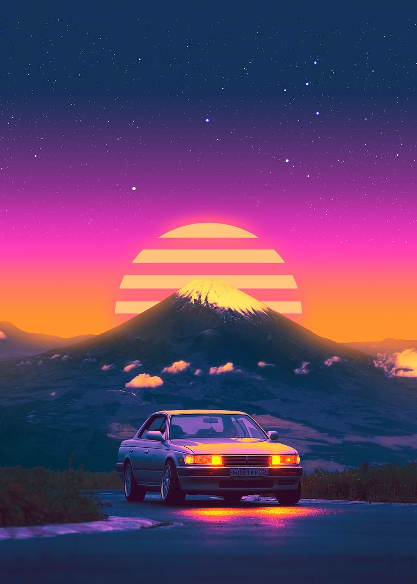 'Synth Driver' Poster, picture, metal print, paint by Yagedan | Displate