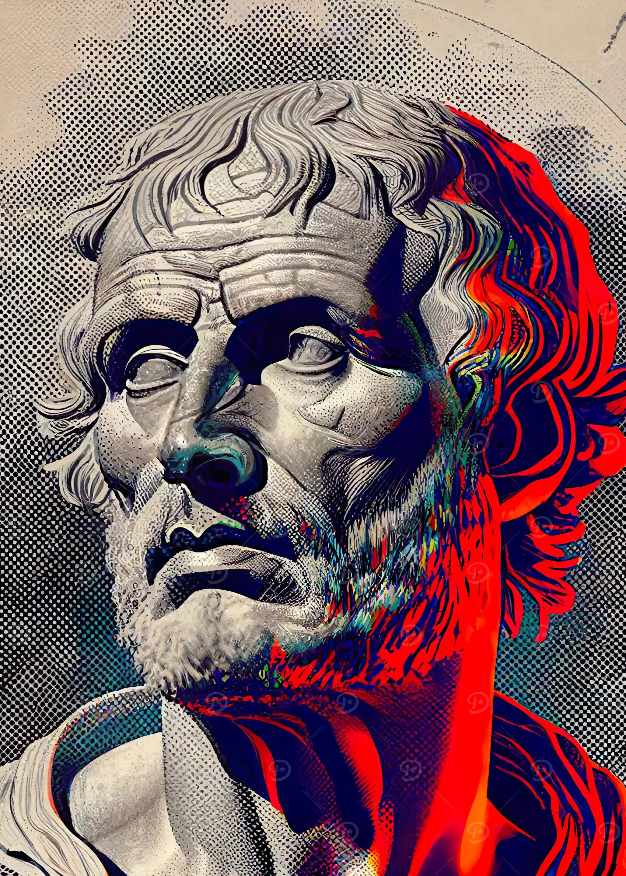'Seneca Stoicism Portrait' Poster, picture, metal print, paint by Rosh ...