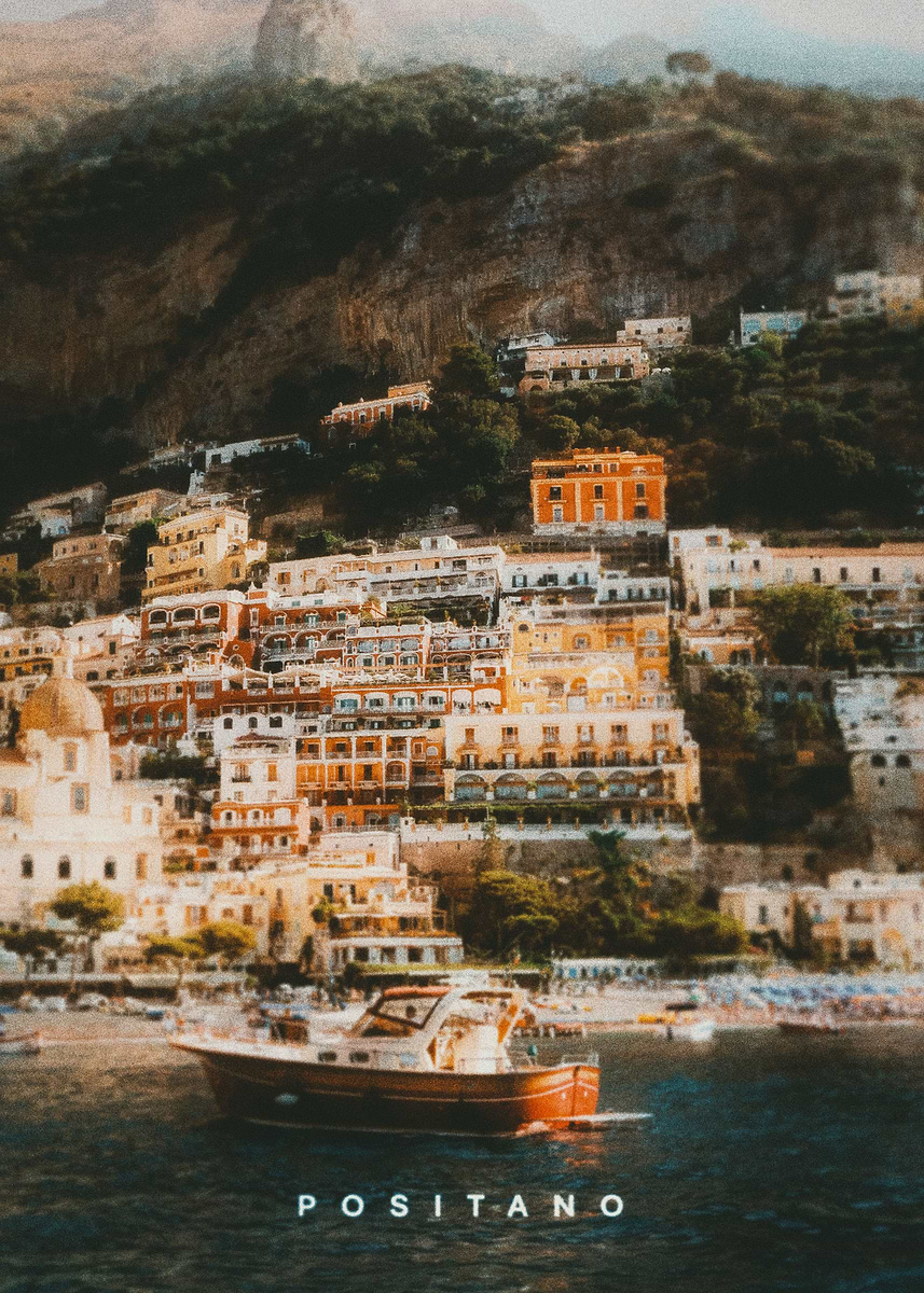 'Positano' Poster, picture, metal print, paint by Visitify | Displate