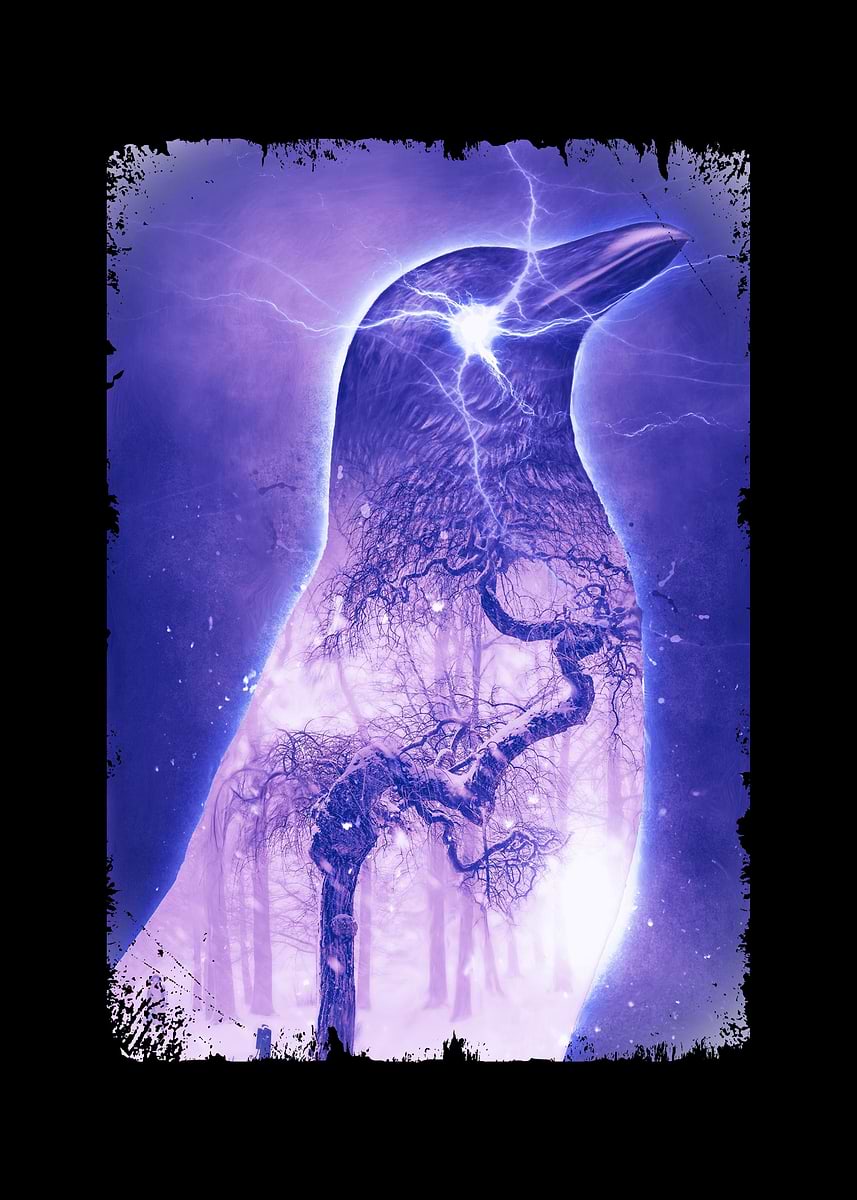 'Raven Thunder Winter' Poster, picture, metal print, paint by ...