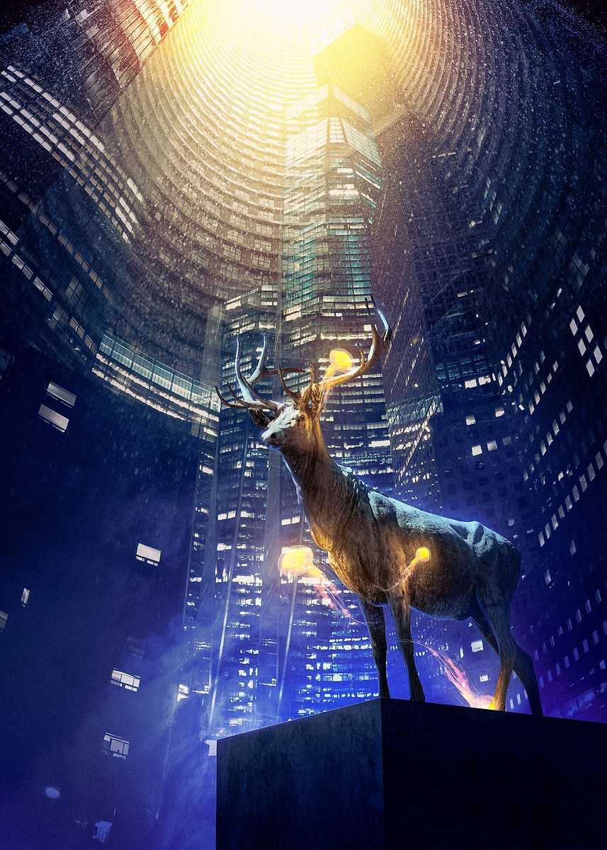 'Cyber Stag' Poster, picture, metal print, paint by Kaustav Sarkar ...