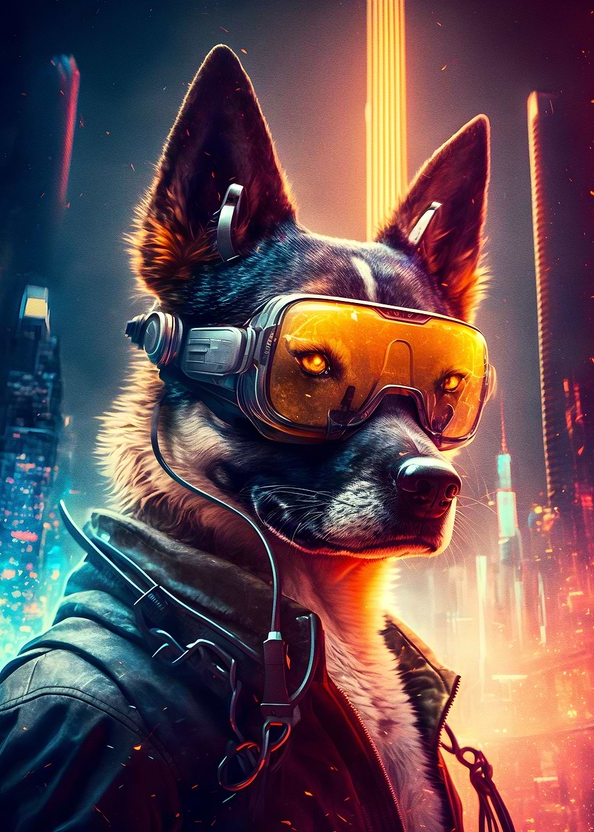 'Cool Dog' Poster, picture, metal print, paint by Elz art | Displate