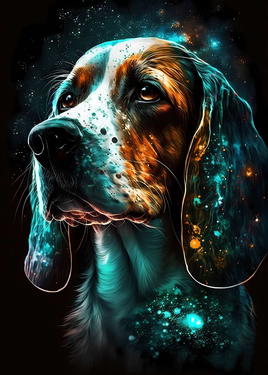 'Beagle Dog Magic' Poster, picture, metal print, paint by Amalia Studio ...