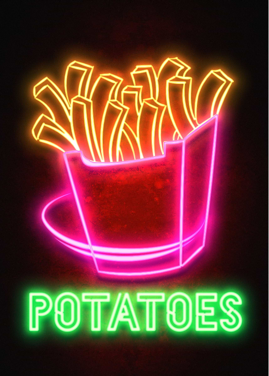 'potatoes' Poster, picture, metal print, paint by Panda | Displate