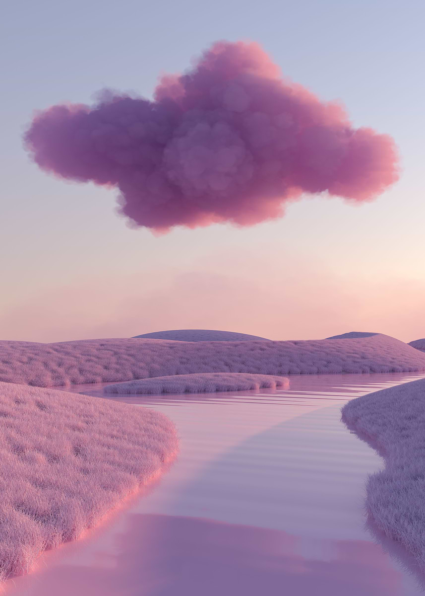 'Pinkscape N17' Poster, picture, metal print, paint by Mo | Displate