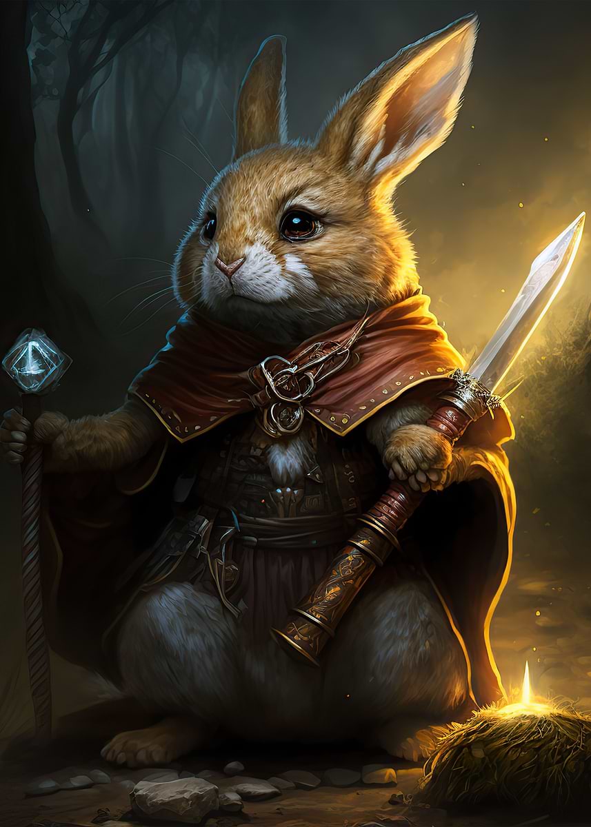 'Warrior rabbit ' Poster, picture, metal print, paint by Silhouette ...