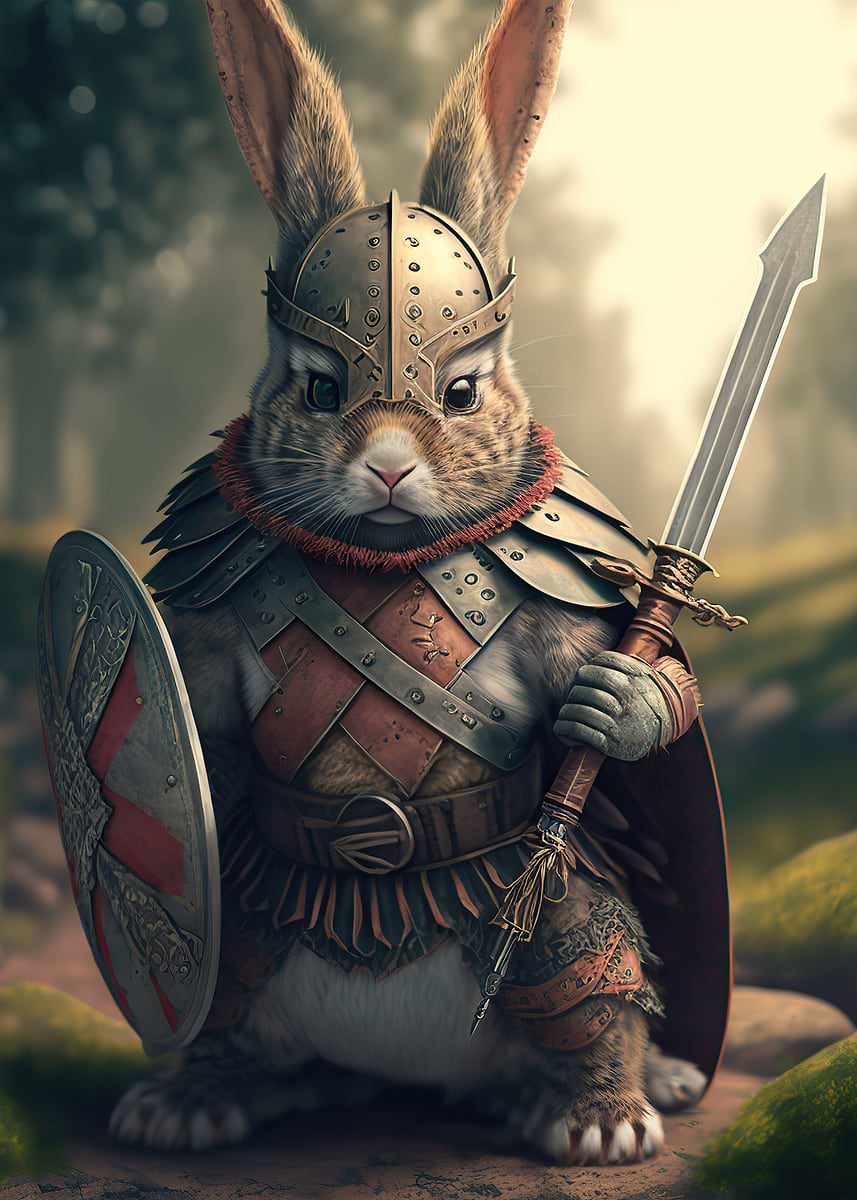 'Warrior rabbit ' Poster, picture, metal print, paint by Silhouette ...