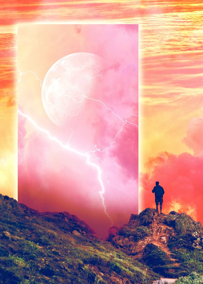 'Sunset Space portals' Poster, picture, metal print, paint by Juanjo ...