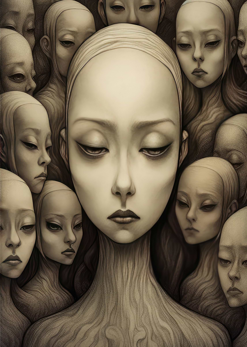 'Surrealist Womans Face' Poster, picture, metal print, paint by Cool ...