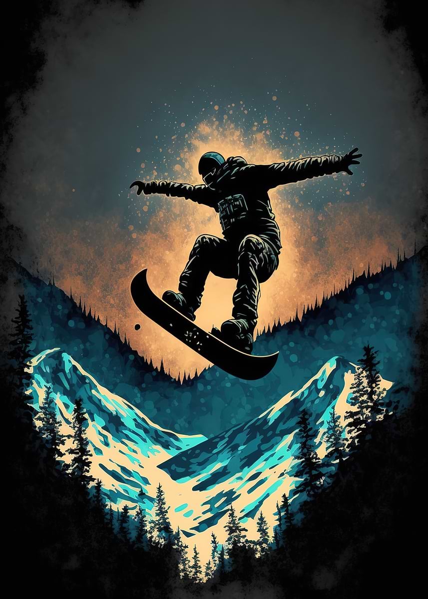 'Snowboard' Poster, picture, metal print, paint by Kasons Tephens ...