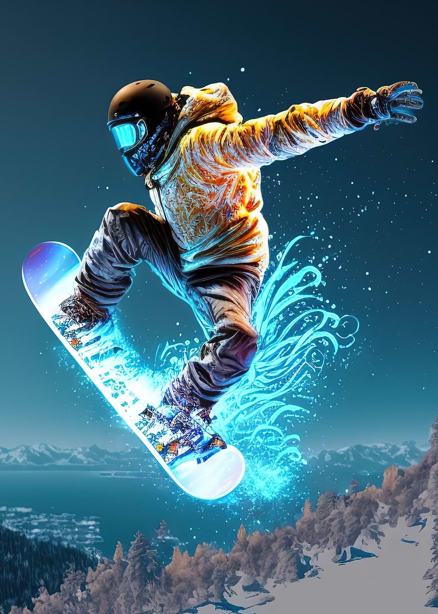 'Snowboard' Poster, picture, metal print, paint by Kasons Tephens ...