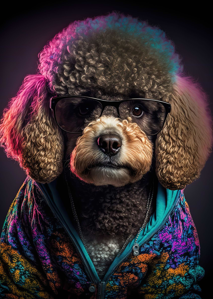 'dog poodle' Poster, picture, metal print, paint by deidrera cheal ...