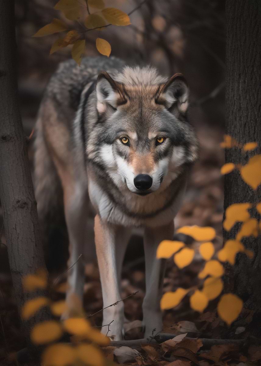 Mysterious Wolf Poster Picture Metal Print Paint By Zooscape