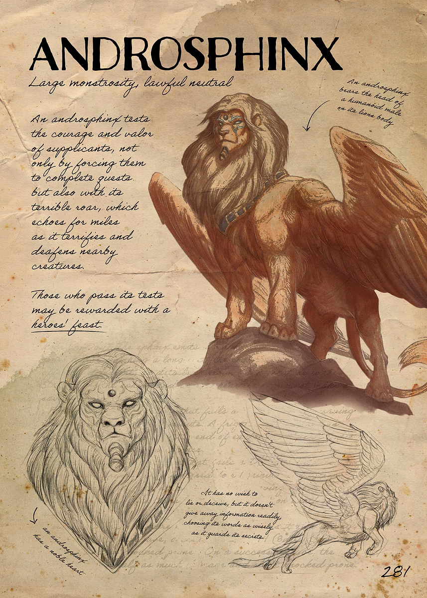 'Androsphinx Note' Poster, picture, metal print, paint by Dungeons and Dragons | Displate