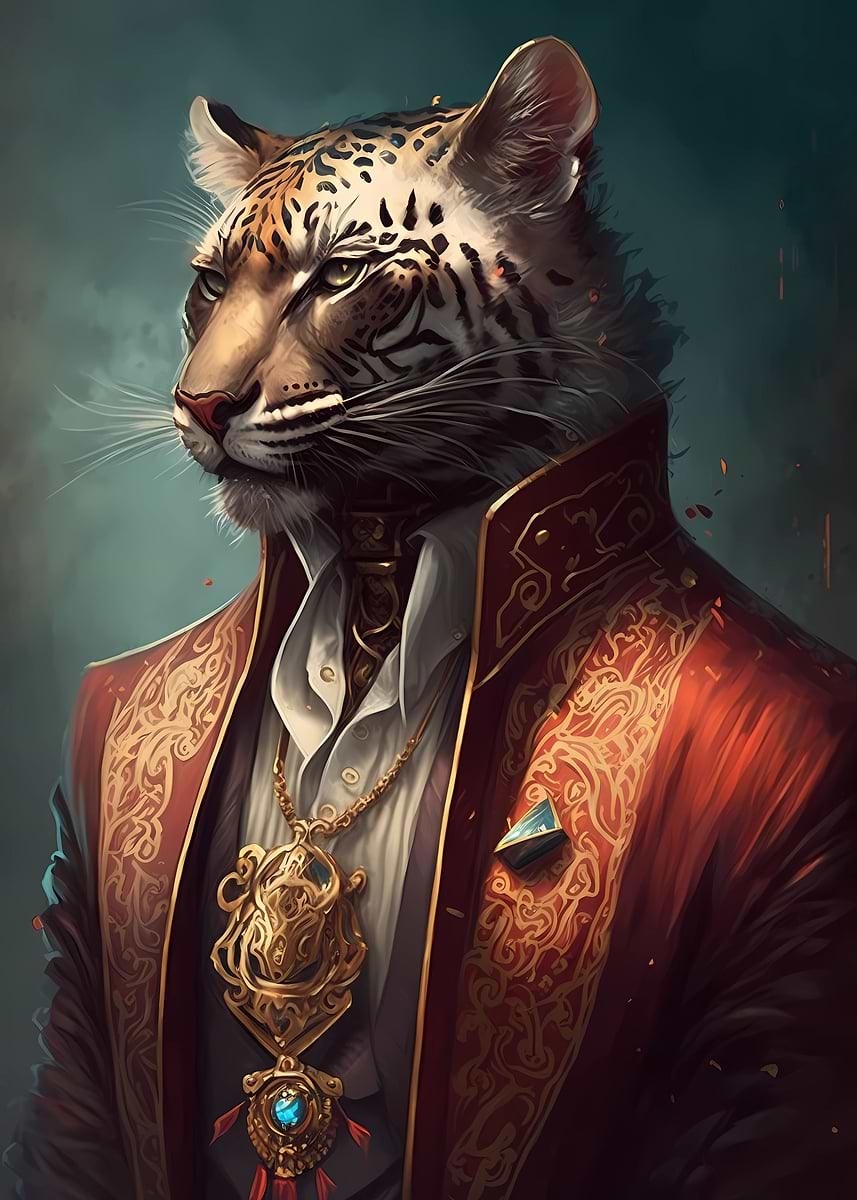 'Tiger Cuddly' Poster, picture, metal print, paint by Bobby Home | Displate