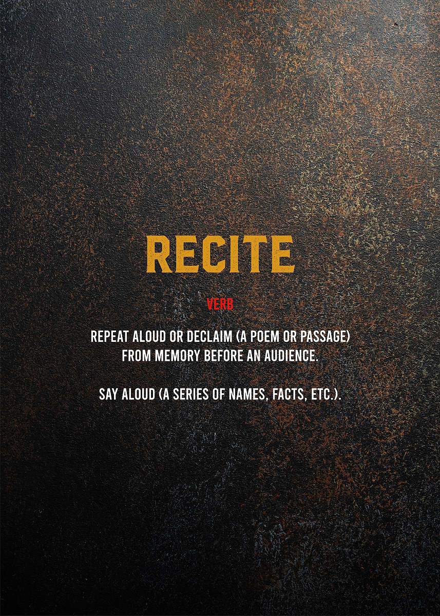 'recite definition funny ' Poster, picture, metal print, paint by ...