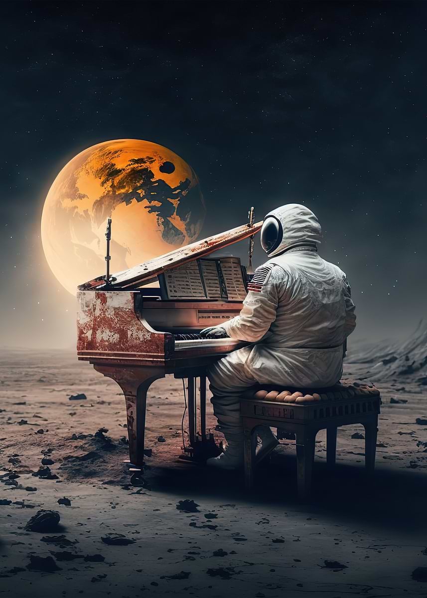 'Piano in space' Poster, picture, metal print, paint by Ahmet Thorpe ...