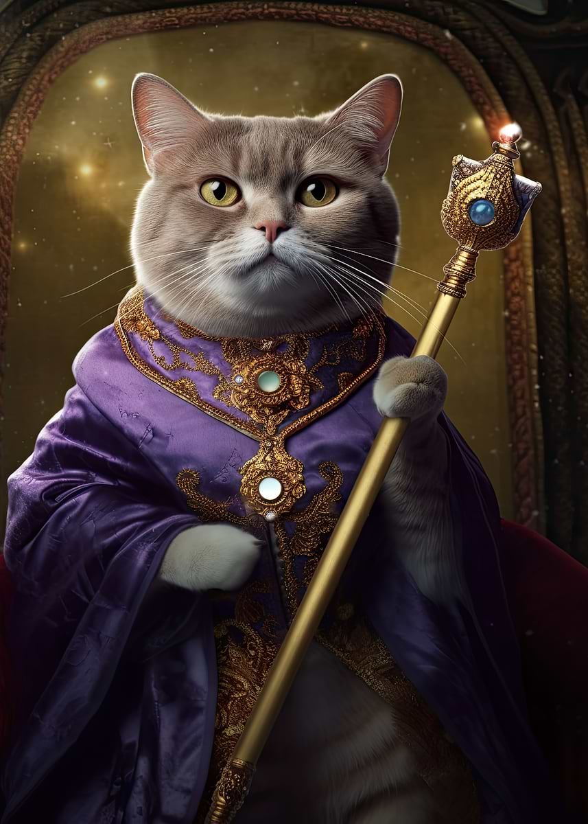 'Blessed by Holy Cat Meme' Poster, picture, metal print, paint by ...