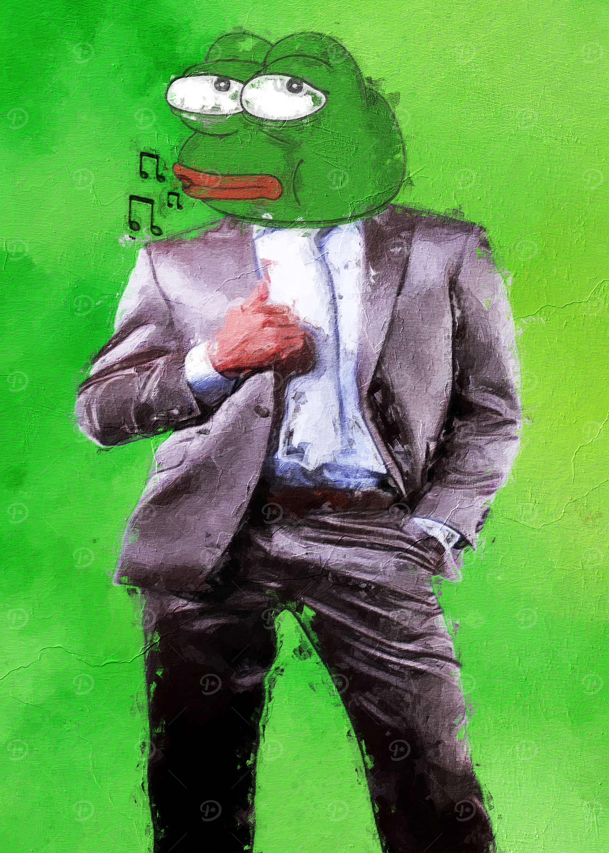'pepe the frog' Poster, picture, metal print, paint by Meme Daily ...