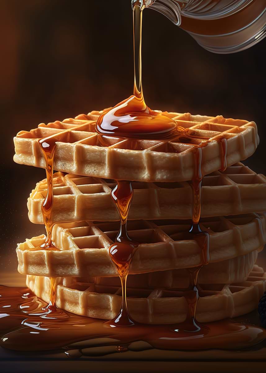'waffles ' Poster, picture, metal print, paint by Chester Draper | Displate