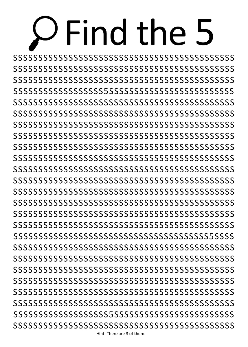'Find the 5 in S' Poster, picture, metal print, paint by XandYart ...