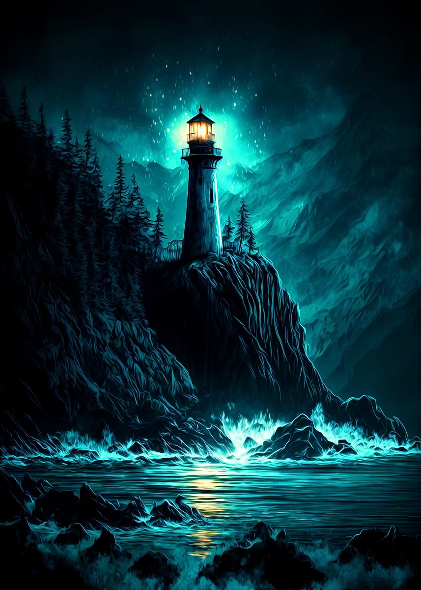 'Fantasy Lighthouse' Poster, picture, metal print, paint by huy bui ...