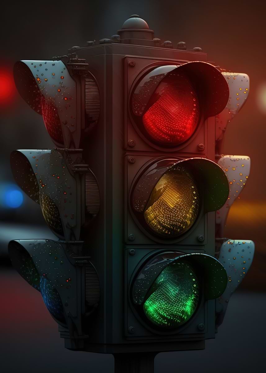 'Traffic Light ' Poster, picture, metal print, paint by Chester Draper ...