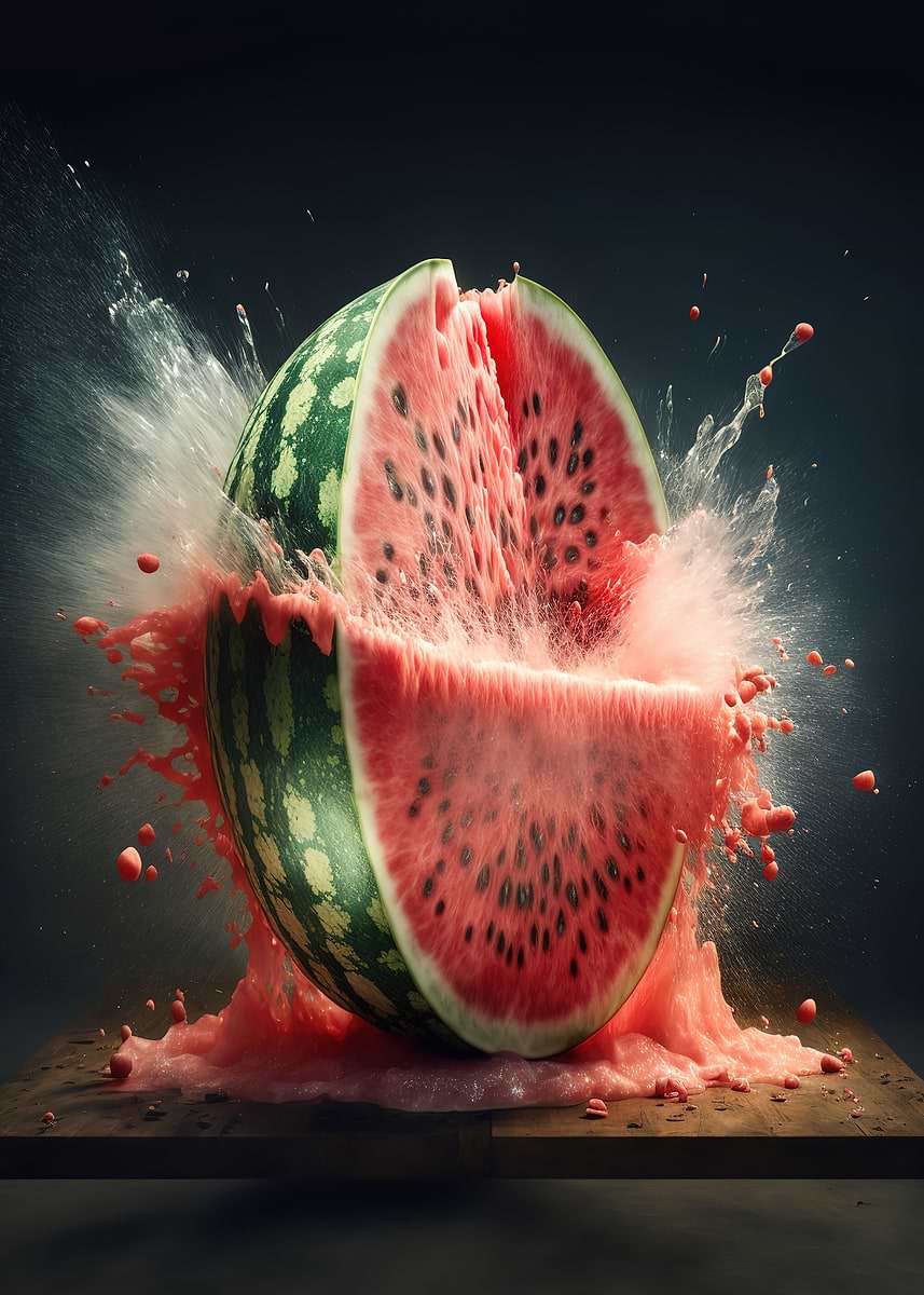 'Watermelon ' Poster, picture, metal print, paint by Silhouette Anime ...