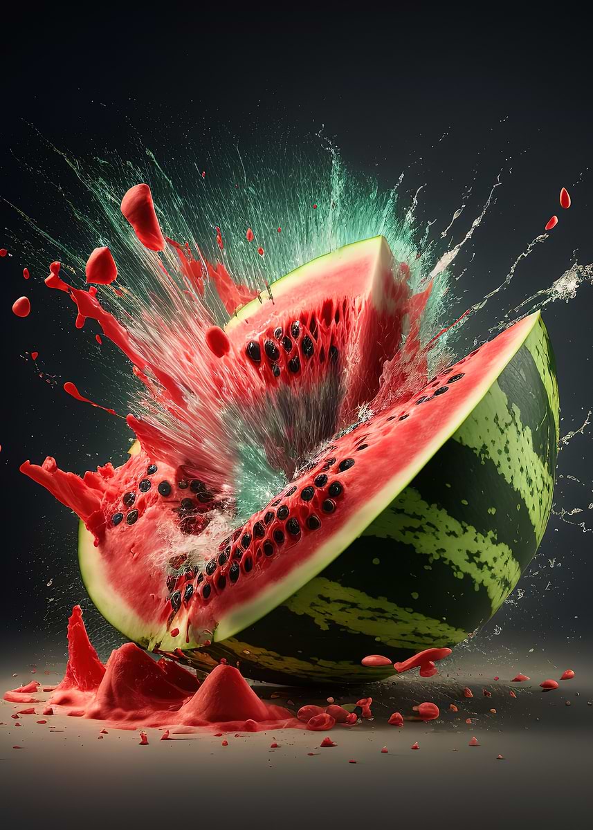 'Watermelon ' Poster, picture, metal print, paint by Silhouette Anime ...