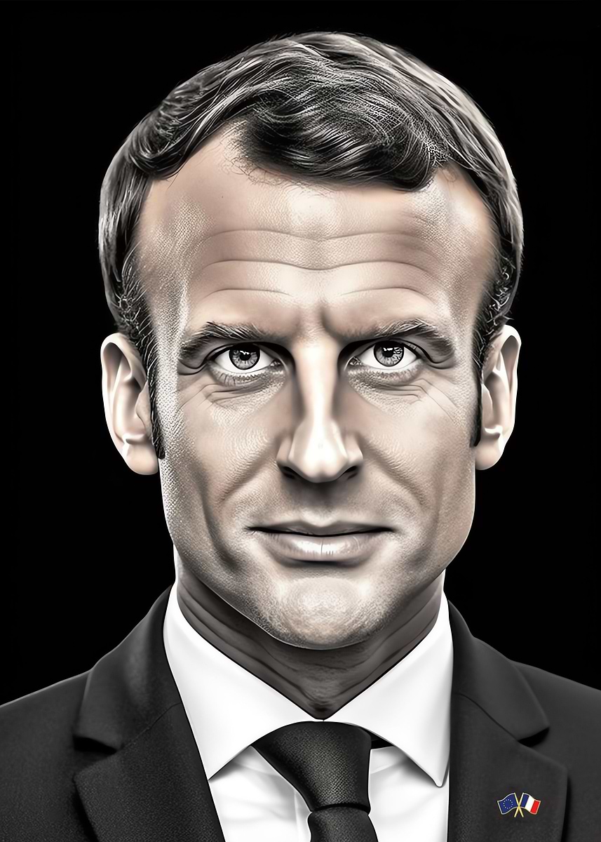 'Emmanuel Macron 07' Poster, picture, metal print, paint by Art Concept ...