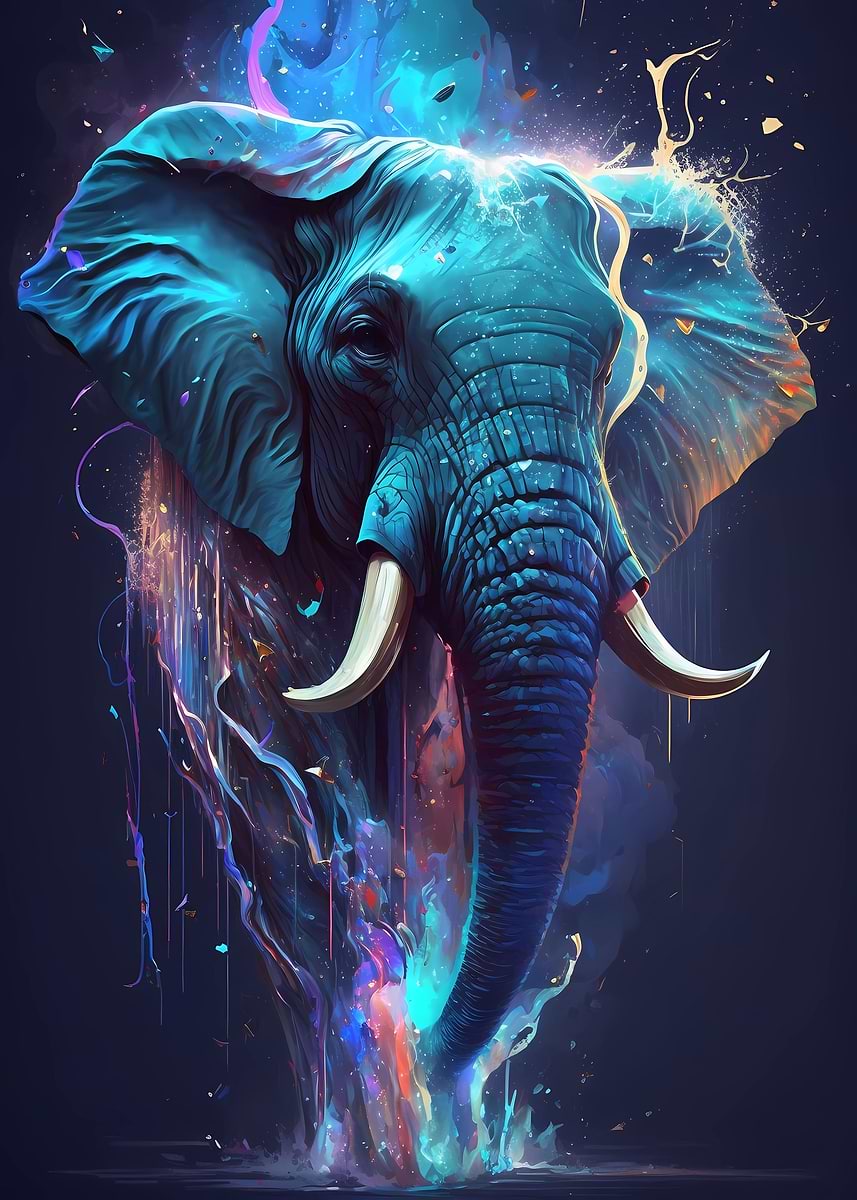 'Elephant Enchanted place' Poster, picture, metal print, paint by ...