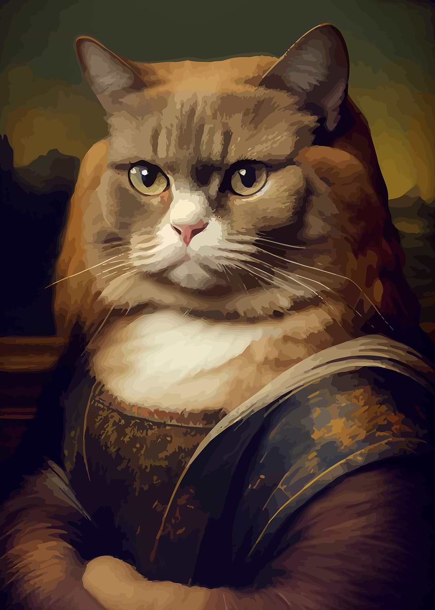 ' Vintage Cat Painting' Poster, picture, metal print, paint by Nice ...
