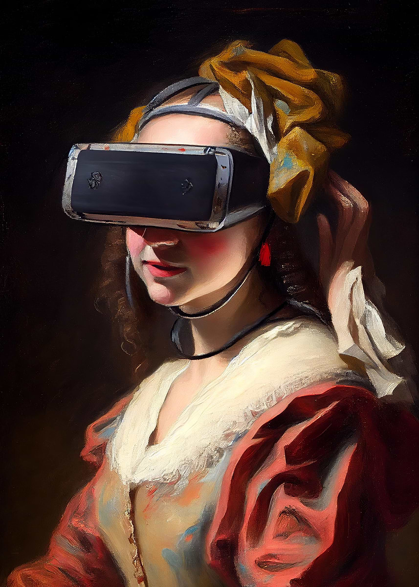 'VR experience' Poster, picture, metal print, paint by ...