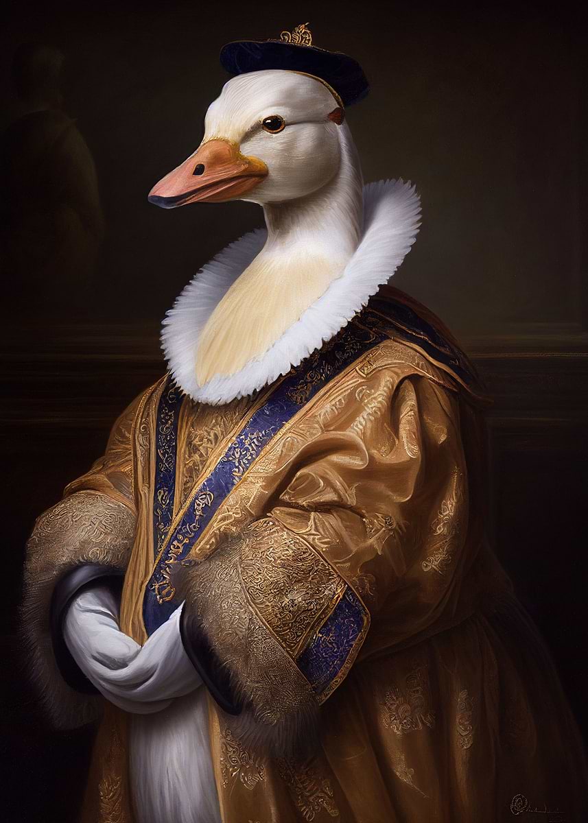 'Funny Duck' Poster, picture, metal print, paint by Creative YS | Displate